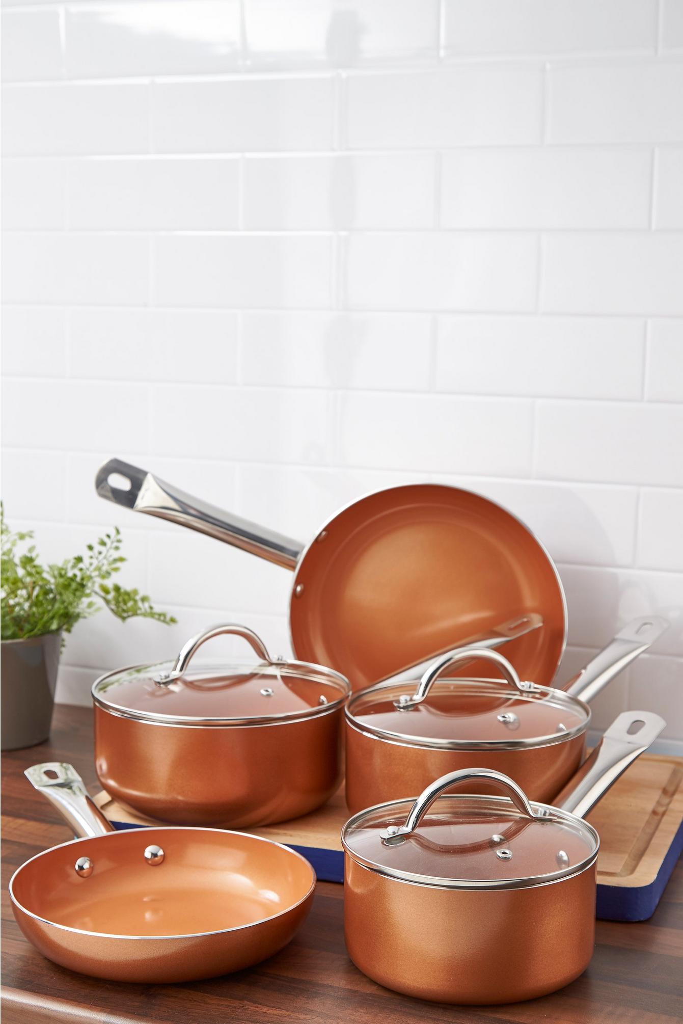 Salter + Salter 5-Piece Copper Pan Set