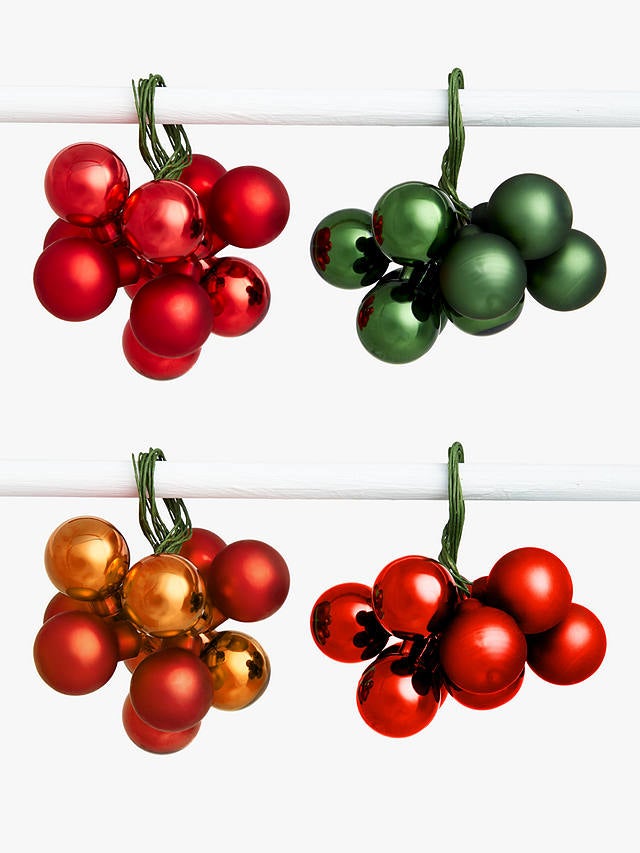 John Lewis + John Lewis & Partners Festive Field Mini Bauble Cluster ...