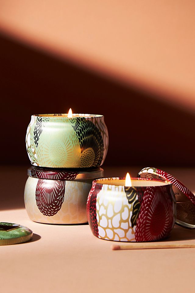 Voluspa + Holiday Mini Tin Candles, Set of 3