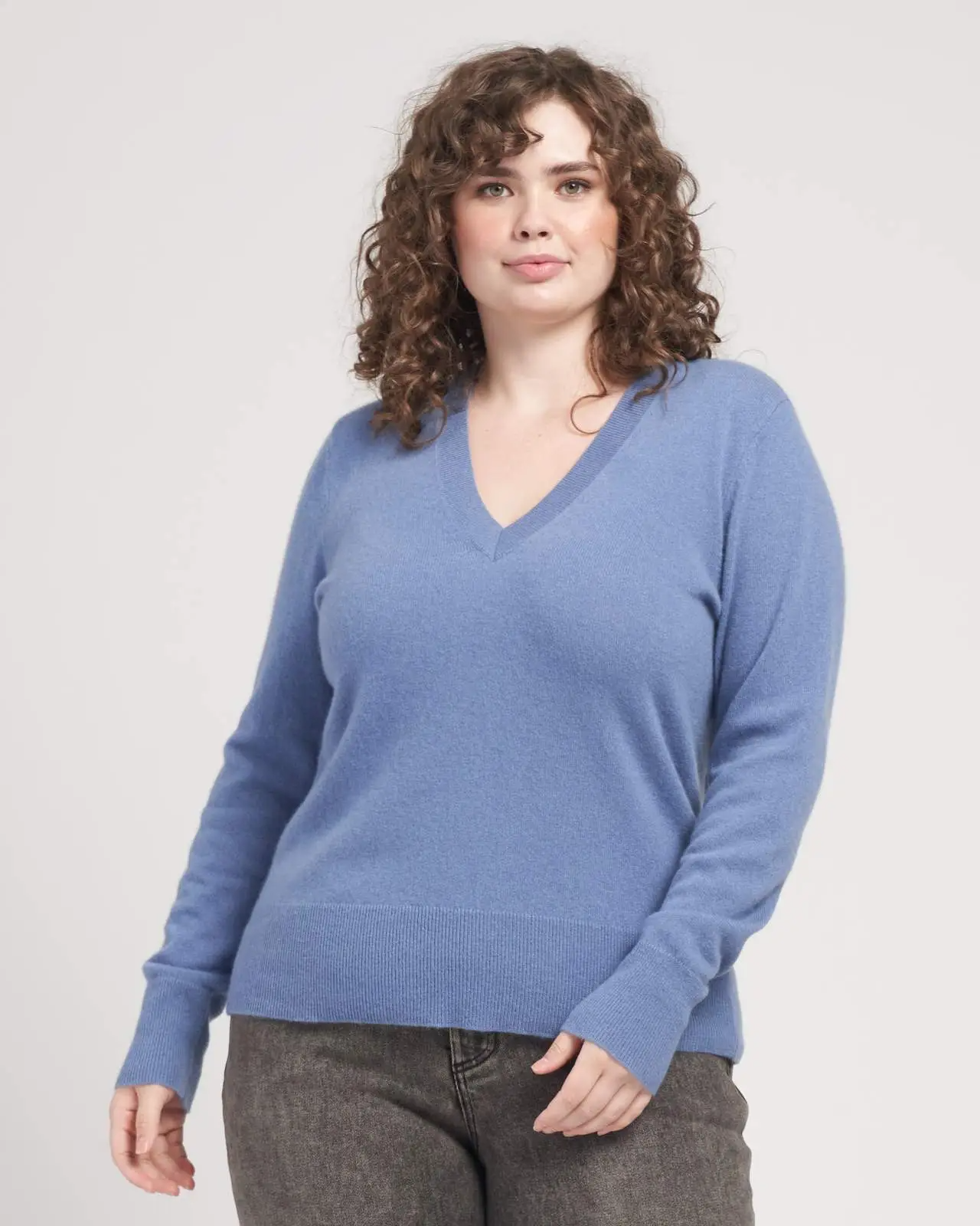 Universal Standard + Essential Cashmere V Light Blue