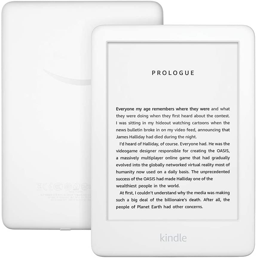 Amazon + Kindle – With a Built-in Front Light – White – Ad-Supported