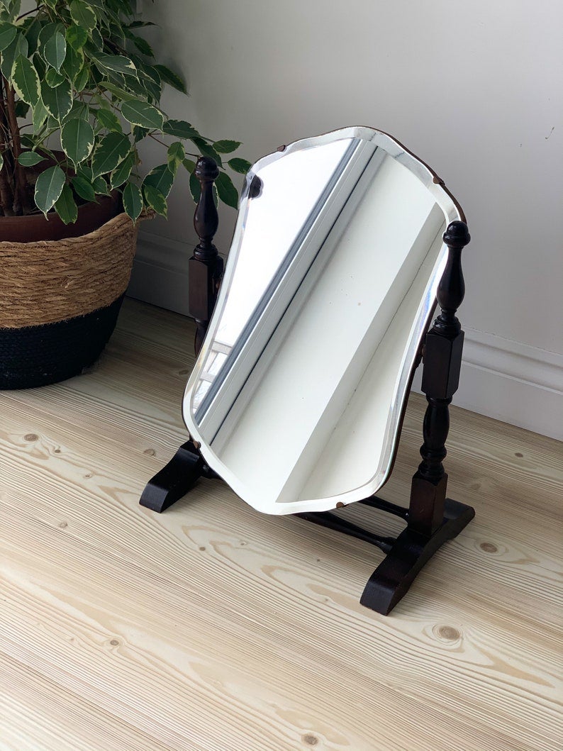 Vintage + Vintage Mahogany Dressing Table Mirror | Antique 1930s Table ...
