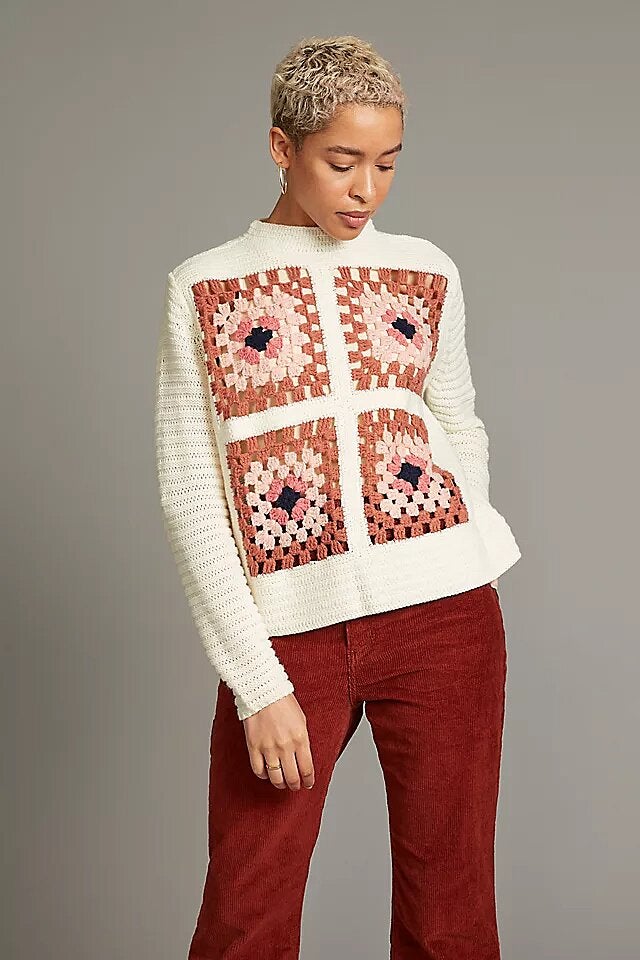 Anthropologie + Crochet Jumper