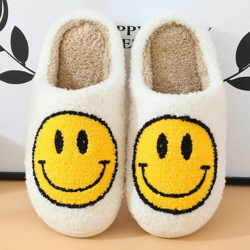Custom Items + Happy Face Smiley Slippers – Furry Smile Slipper Set
