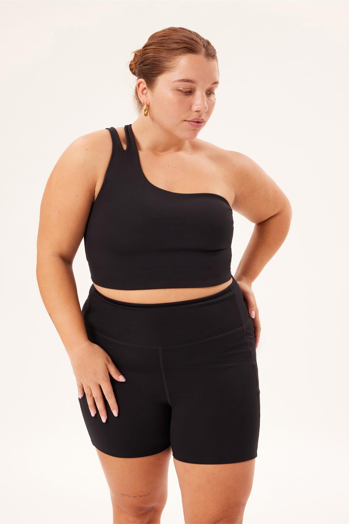 Girlfriend Collective + Black Uma One Shoulder Bra