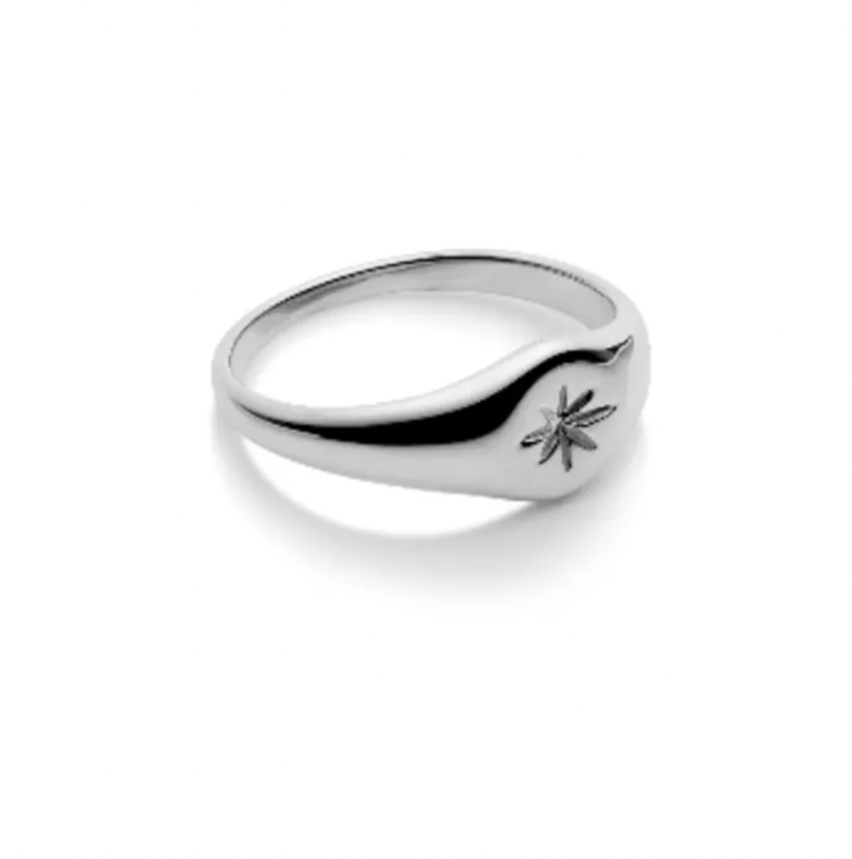 Nordic Muse + Silver Embossed Signet Ring, Waterproof