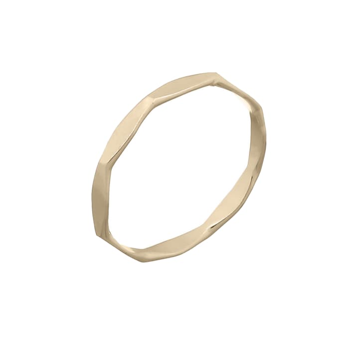 Keep It Peachy + Harmony Flat Hexagon Gold Ring