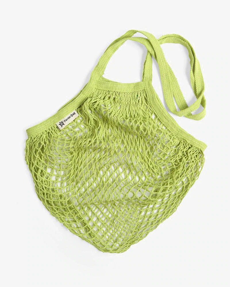 Turtles Bags + Organic Cotton Long-Handled String Bag in Lime