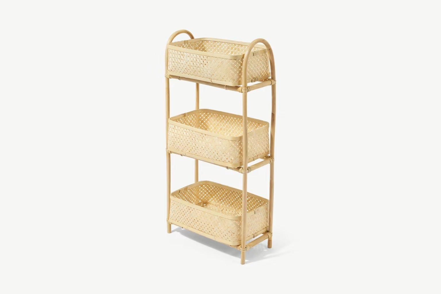 Made + 3-Tier Storage Basket, Natural Rattan & Bamboo