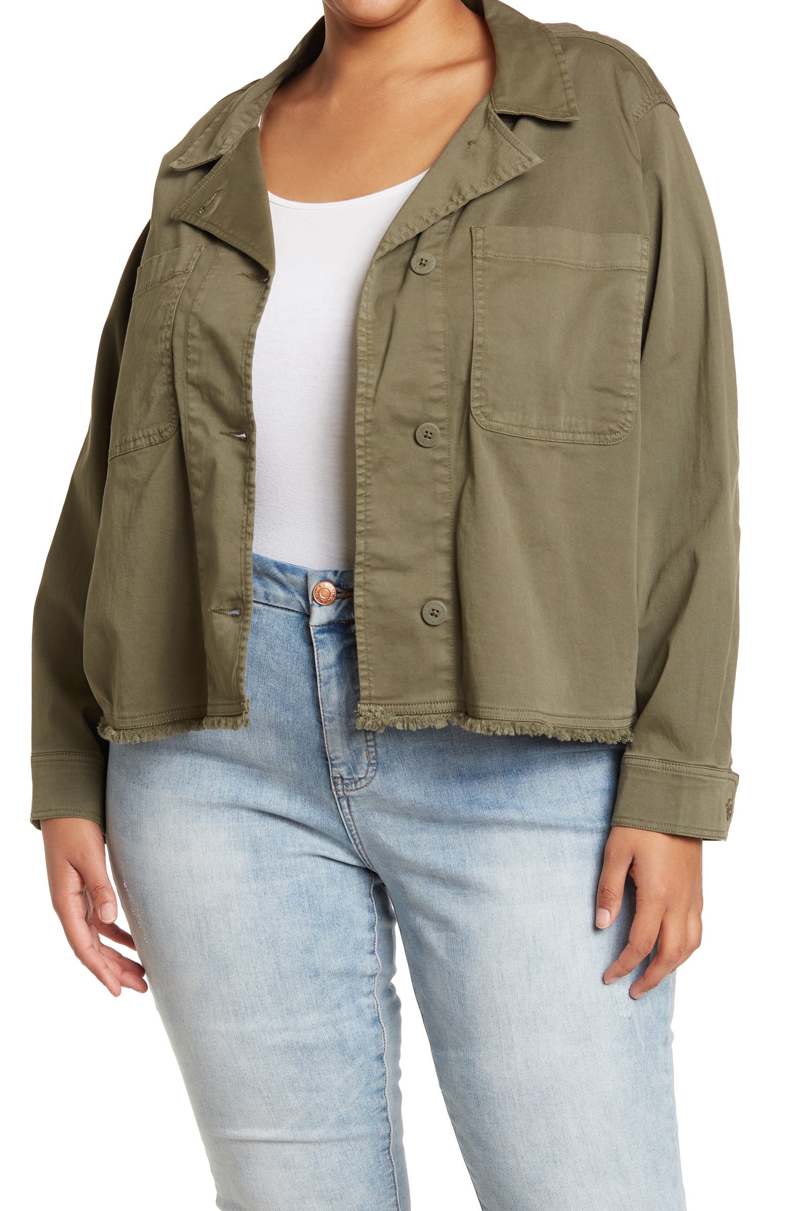 Sanctuary + CROPPED FRAY HEM JACKET
