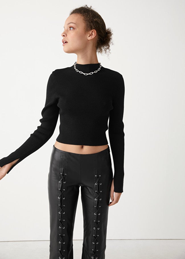 & Other Stories + Lace-Up Back Knit Top