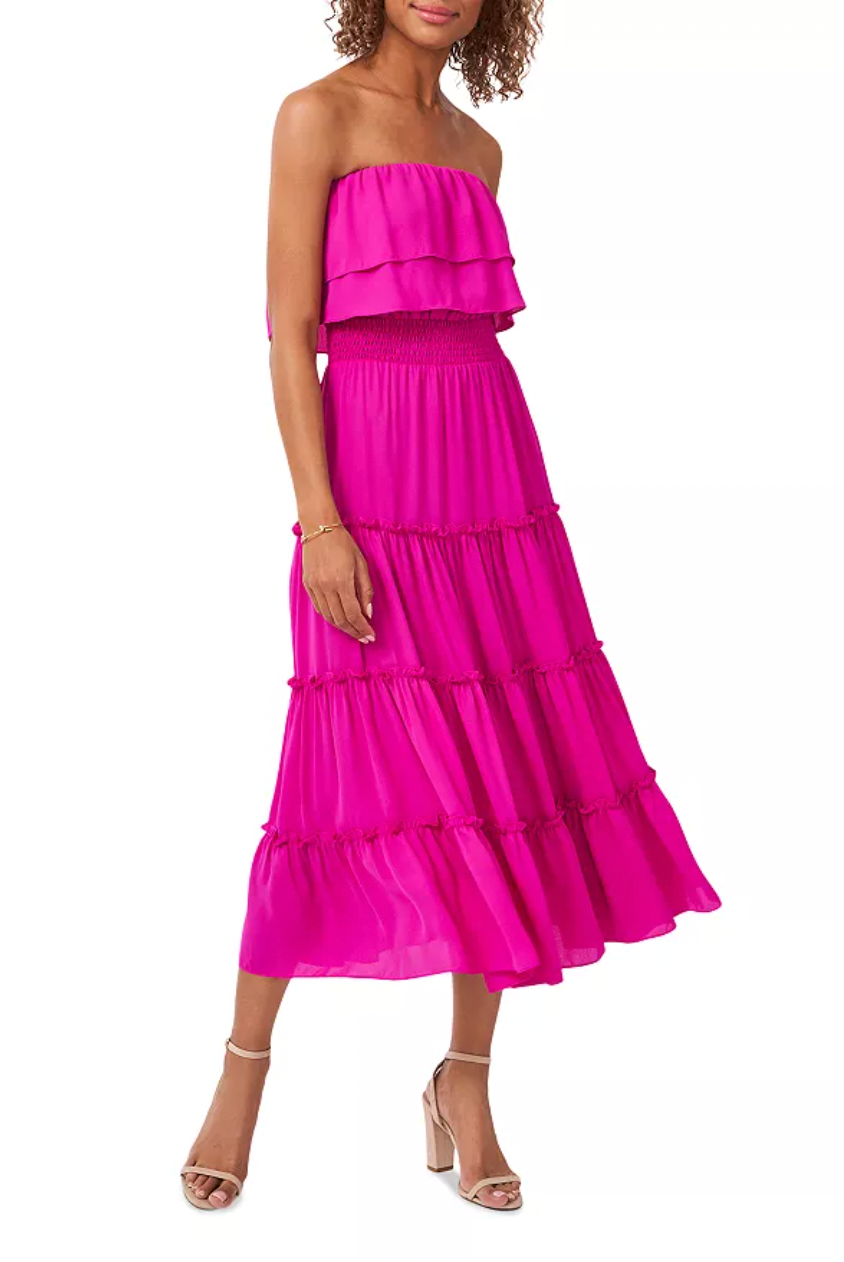 1 STATE + STATE Strapless Ruffle Tiered Dress