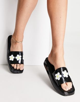 ASOS DESIGN + Flora Daisy Sliders