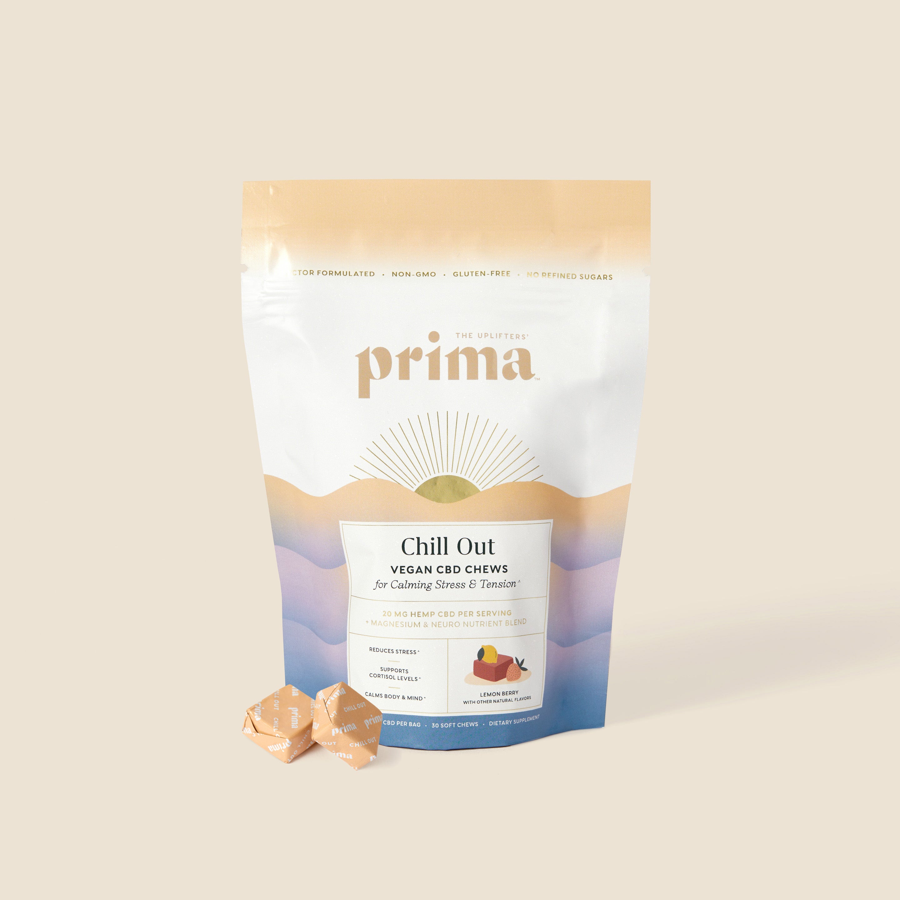 PRIMA + Chill Out Vegan CBD Chews