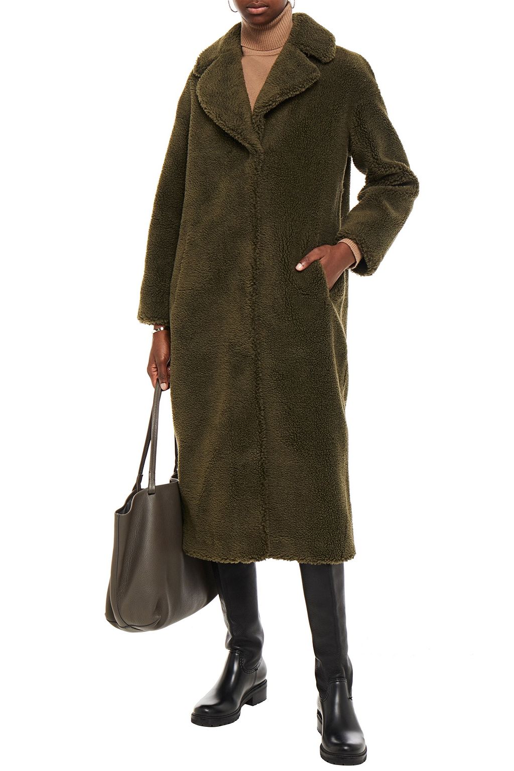 Stand Studio + Camille Cocoon Faux Shearling Coat