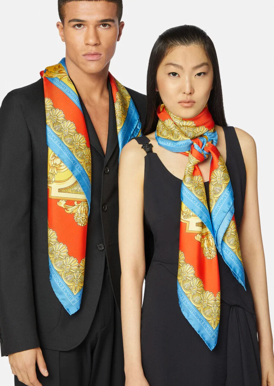 Versace + Barocco Goddess Silk Shawl