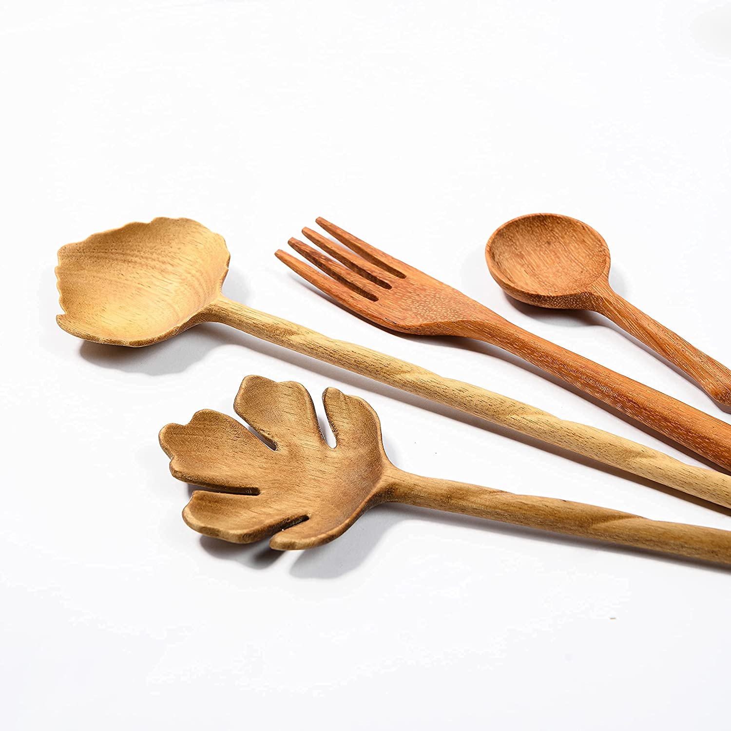 Jabihome Store + 4 Wooden Spoons and Forks Set