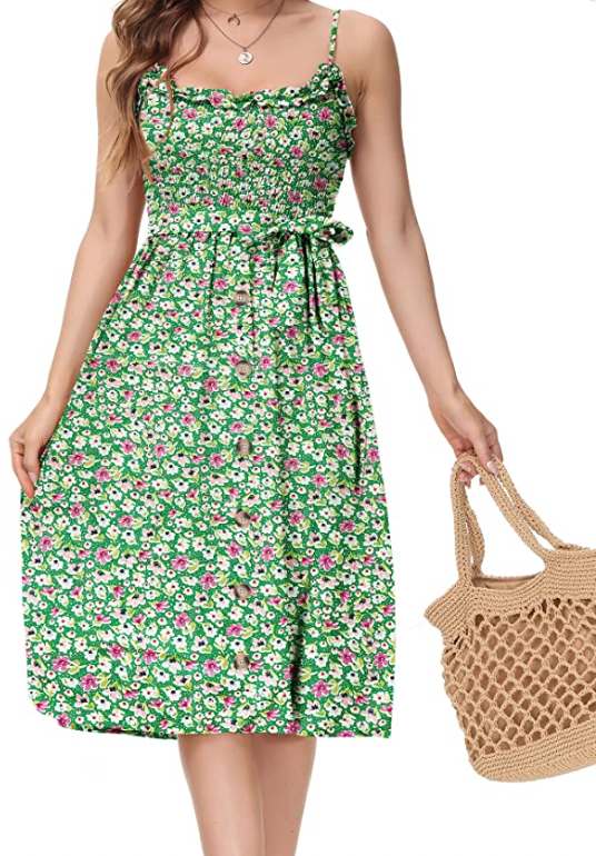 LOMON + Shirred Midi Dress