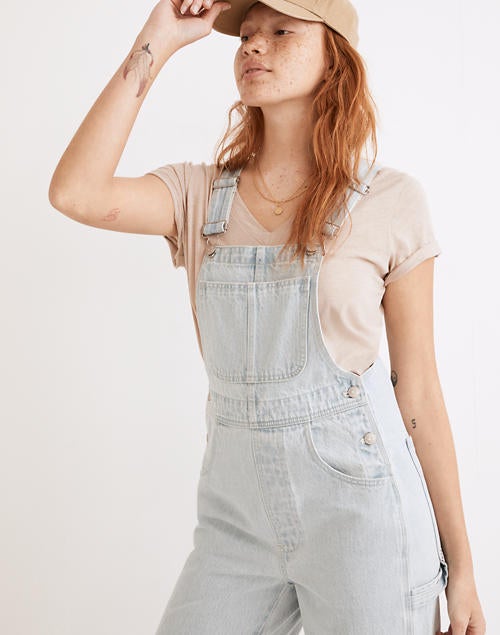 Madewell + Denim Oversized Carpenter Overalls in Bretton Wash
