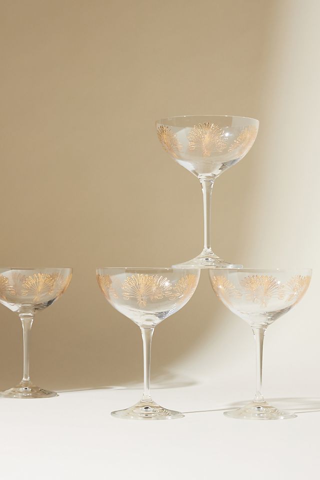 Anthropologie Remy Coupe Glasses Set Of 4