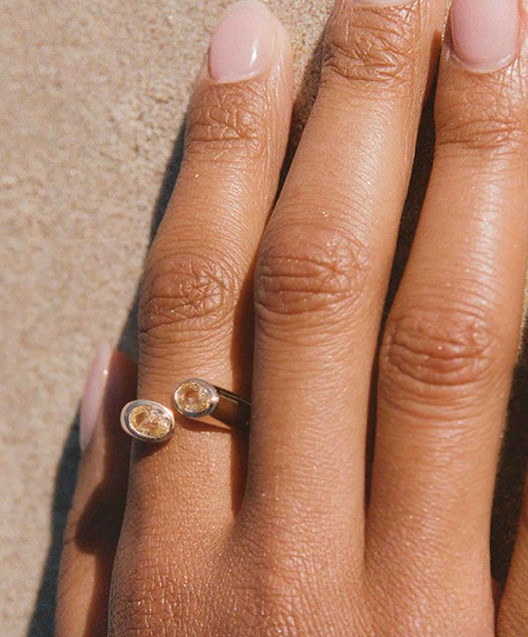 Baby Anything + Twin Flame Yellow Ceylon Sapphire Ring