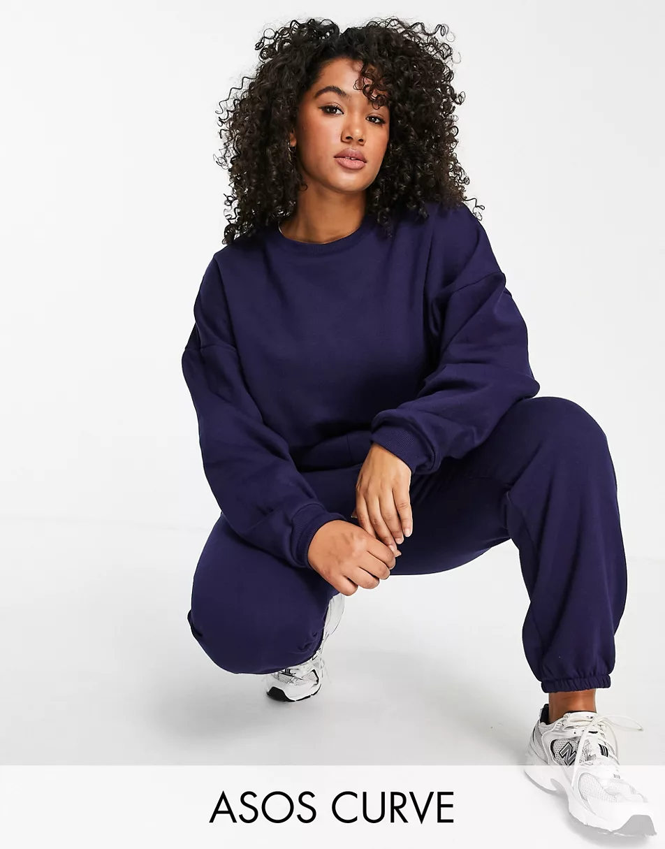 ASOS DESIGN Curve + Tracksuit Ultimate Sweat