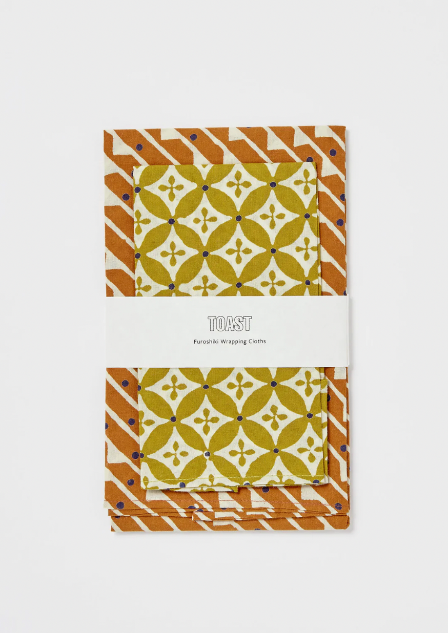 Toast + Furoshiki Block Print Wrapping Cloths