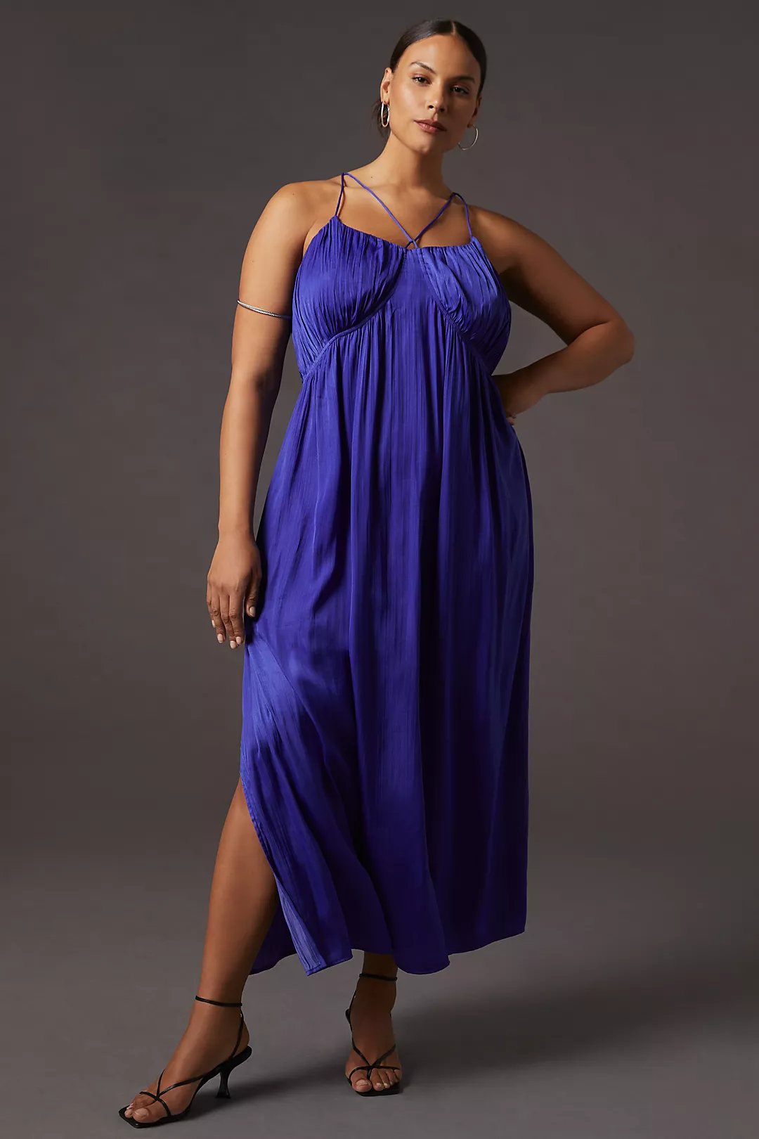 Anthropologie + Halter Side-Slit Maxi Dress