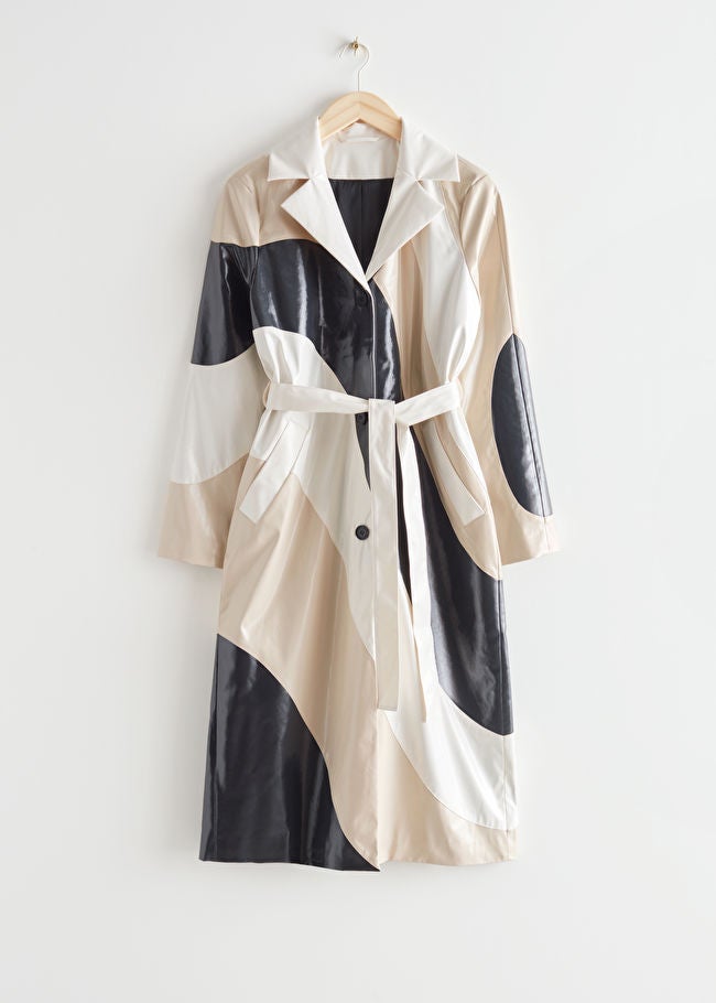& Other Stories + Belted Color Block Coat
