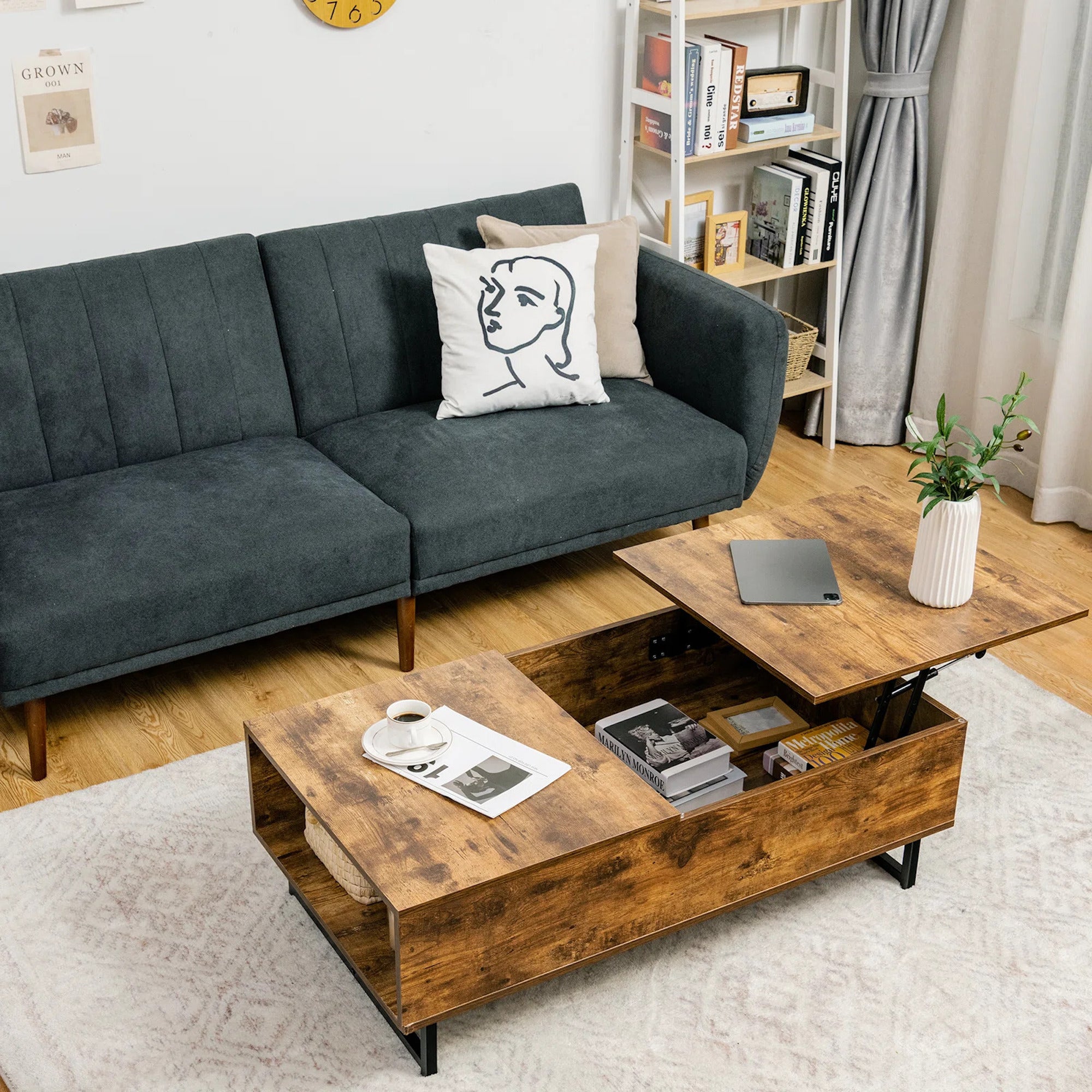 Ebern Designs + Friedegunde Lift Top Sled Coffee Table