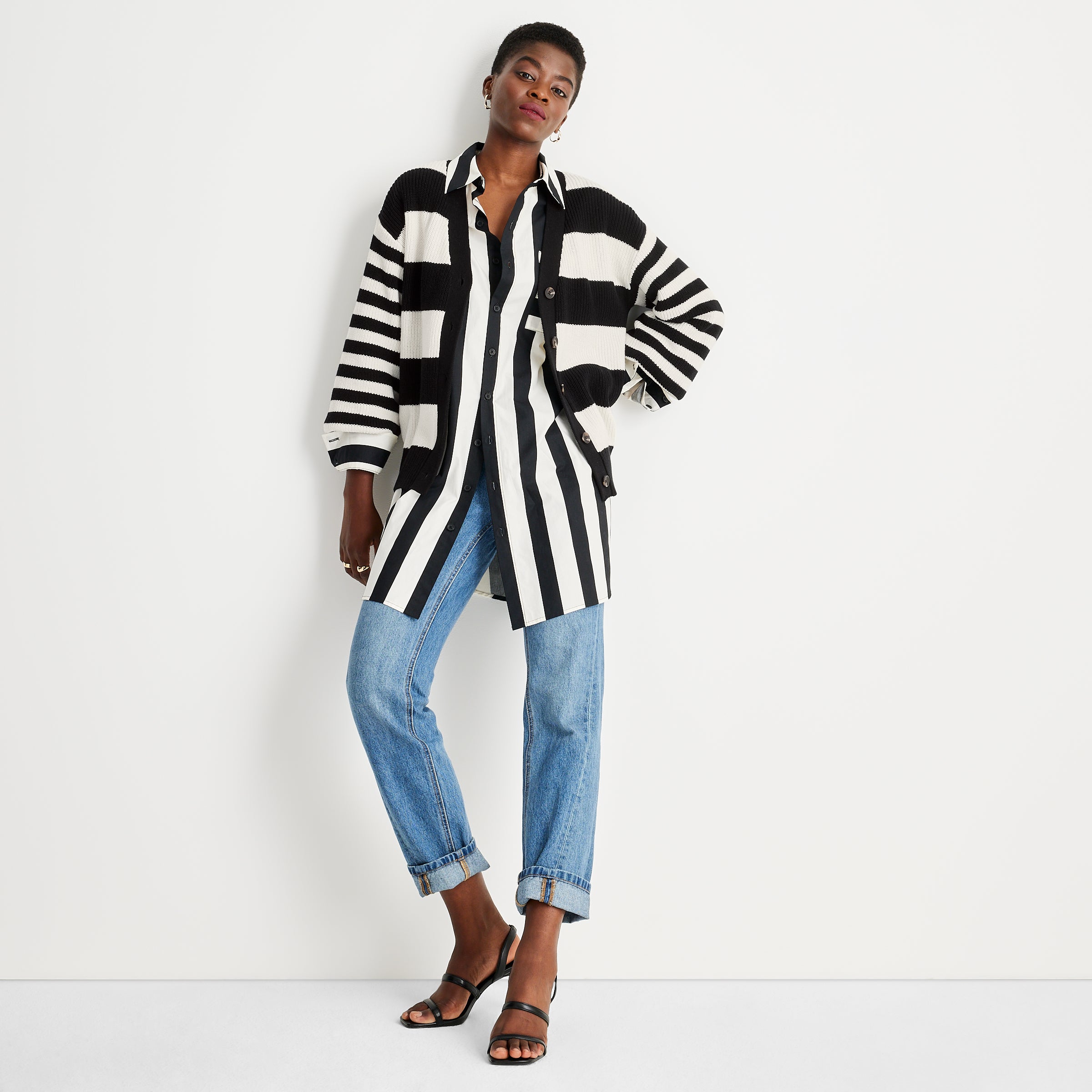 Future Collective + Striped Slouchy Cardigan