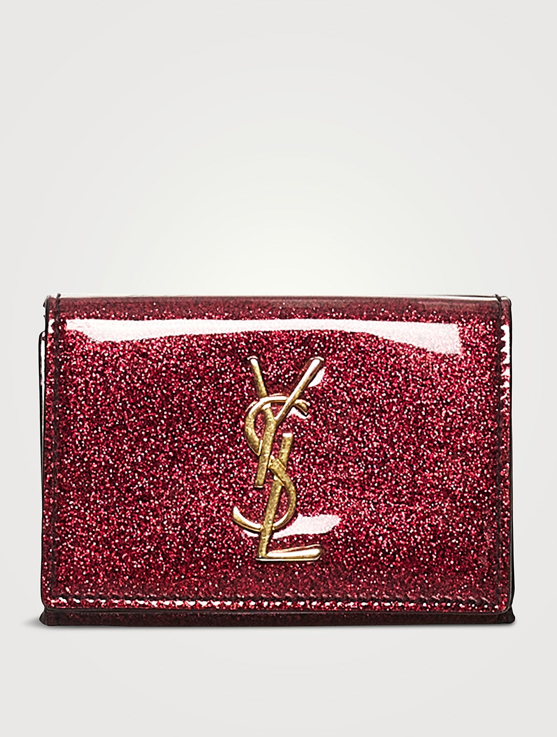Saint Laurent + Pre-Loved Glitter Patent Leather Wallet