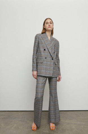 Warehouse + Grey Check Peaked Lapel Blazer