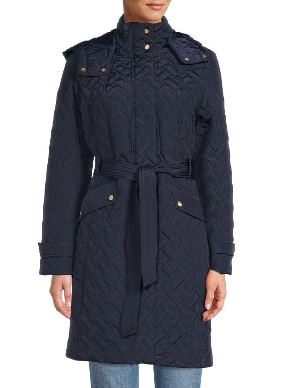 Cole Haan + Quilted Hooded Coat