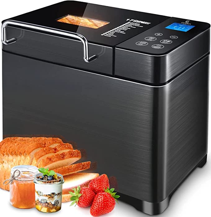 EONBON + 17-in-1 Stainless Steel Bread Maker-Dual Heaters