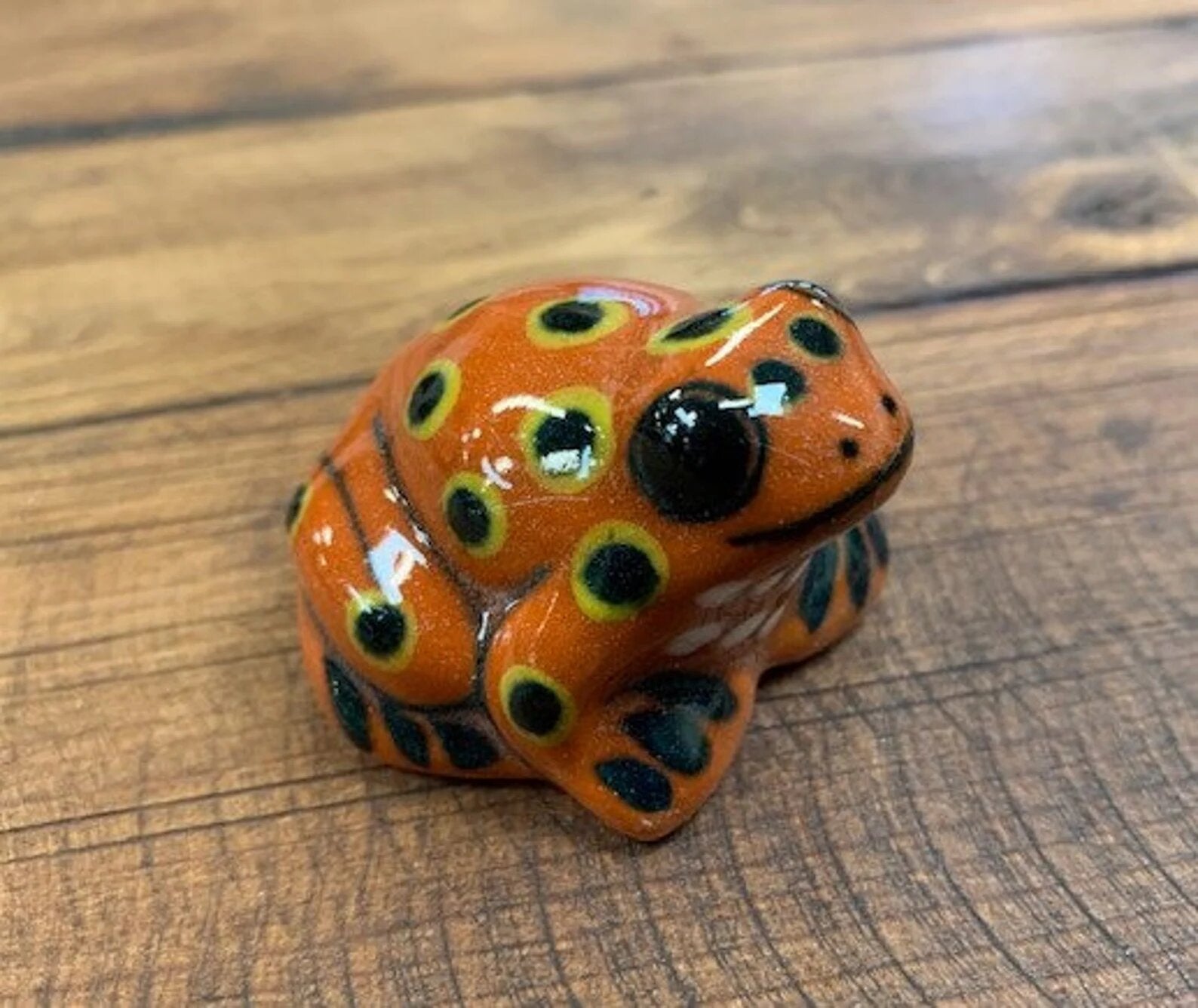GalleryEthnicaSW + Hand-Painted Glazed Stoneware Frog Toad – Toffee