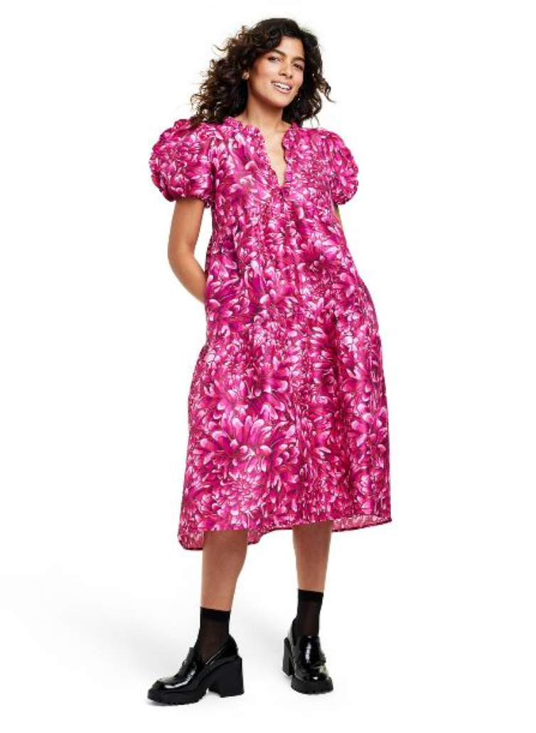 Kika Vargas x Target + Pink Mum Floral Tiered Ruffle Edge Puff Sleeve ...