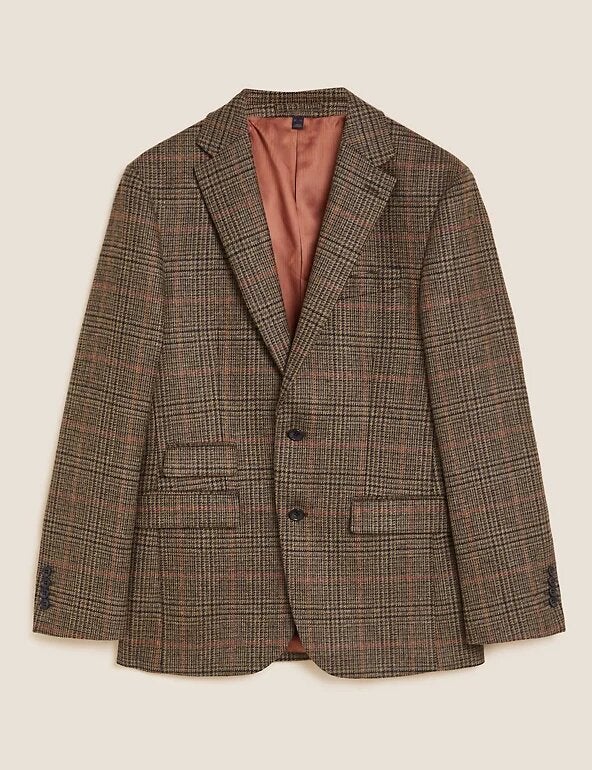 M&S Sartorial + Pure British Wool Check Jacket