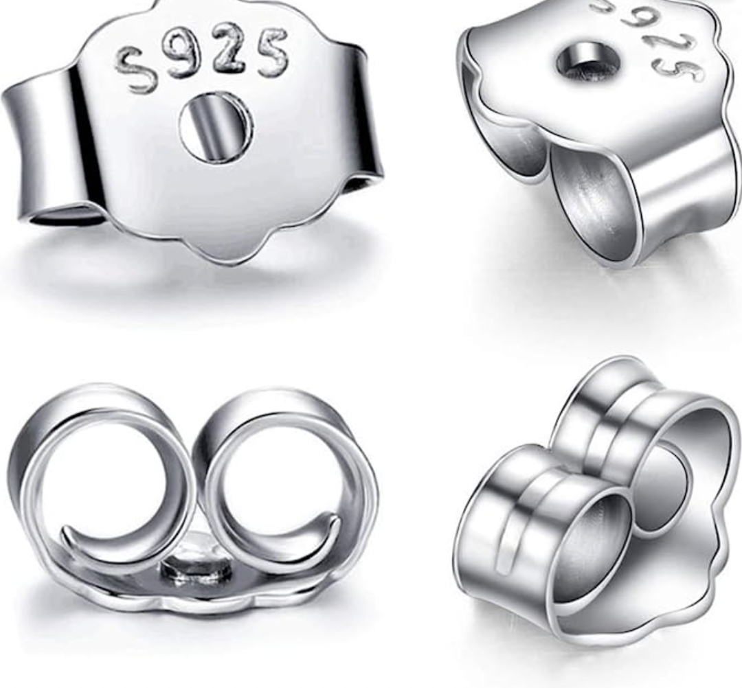 Hollosport + S925 Sterling Silver Earring Backs Replacements