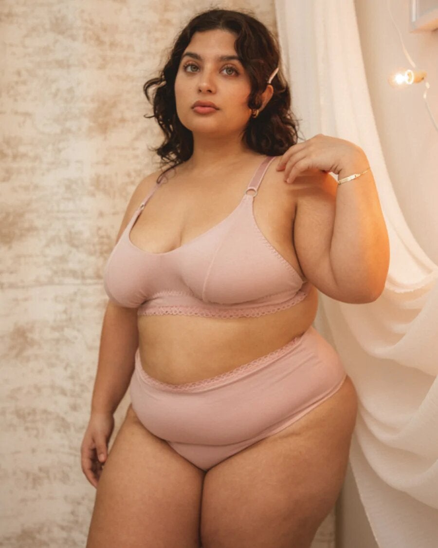 Uye Surana + Pima Cotton Everyday Wireless Bra in Pale Pink Uye Surana + Pima Cotton Everyday Wireless Bra in Pale Pink