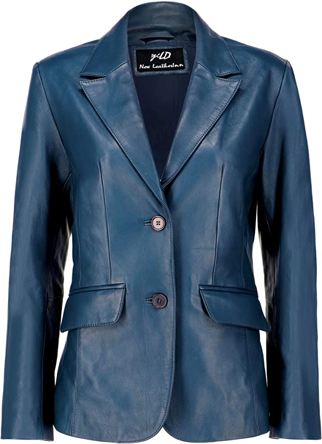 Jild + 2-Button Lambskin Leather Blazer