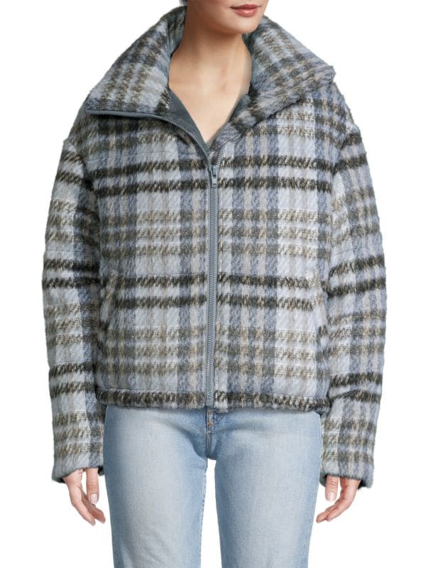 Apparis + Josh Plaid Faux Wool Puffer