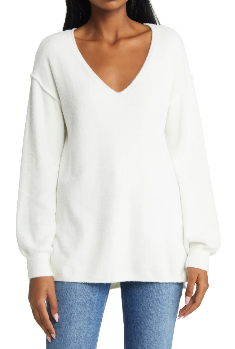 Caslon + V-Neck Tunic Sweater