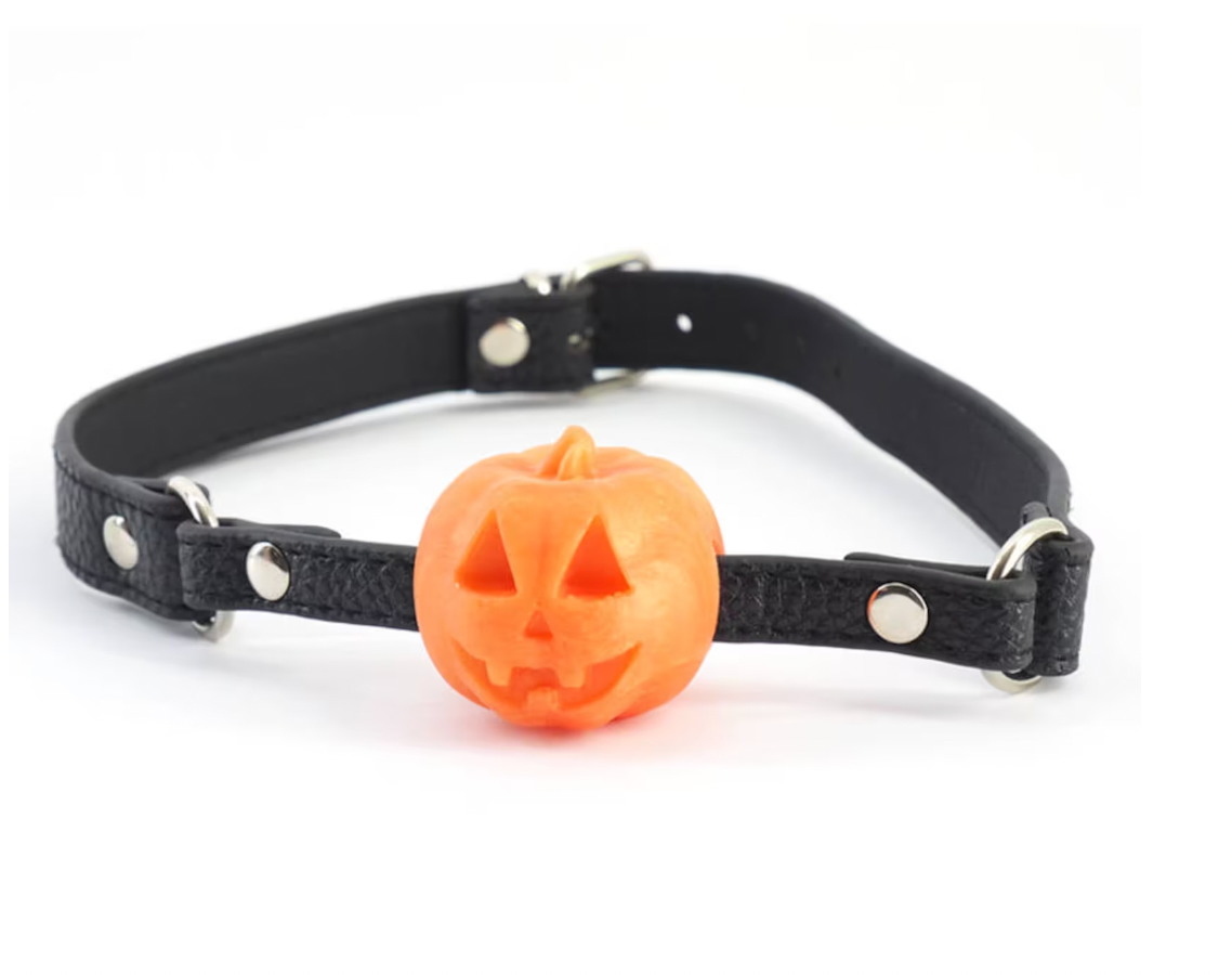 GeekySexToys + Halloween Pumpkin Ball Gag
