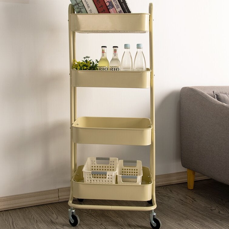 Walsport + 4-Tier Metal Rolling Utility Cart