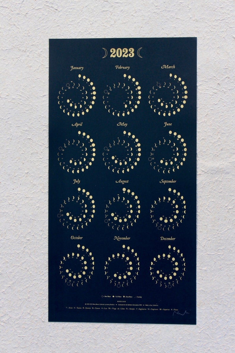 Rendij + 2023 Large MOON CALENDAR
