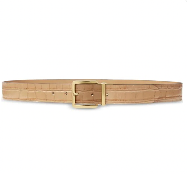 Lauren Ralph Lauren + Croc-Embossed Reversible Leather Belt