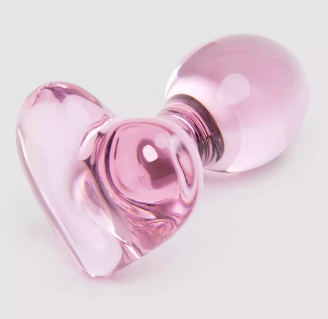 Lovehoney + Small Heart Glass Butt Plug
