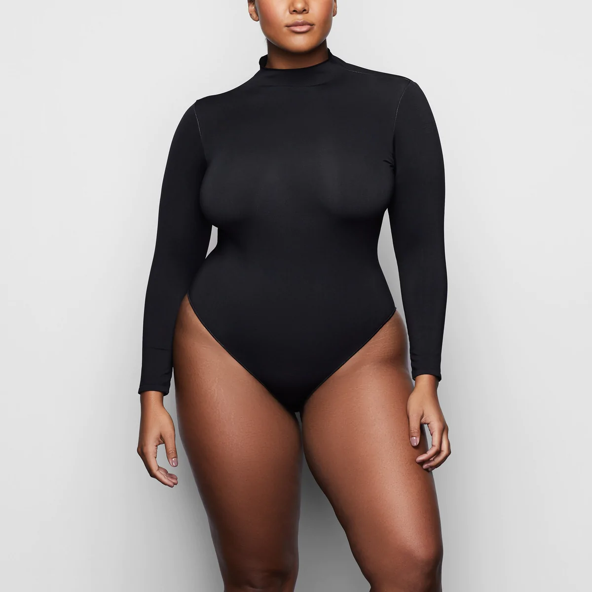 Skims Essential Mock Neck Long Sleeve Bodysuit