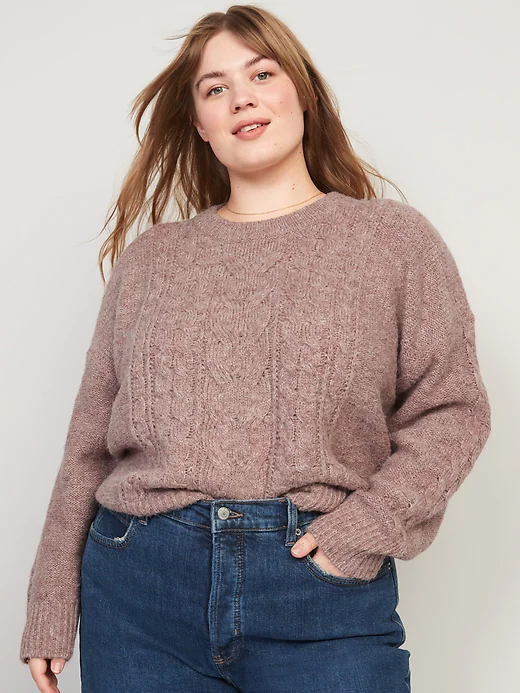 Old Navy Heathered Cable Knit Sweater